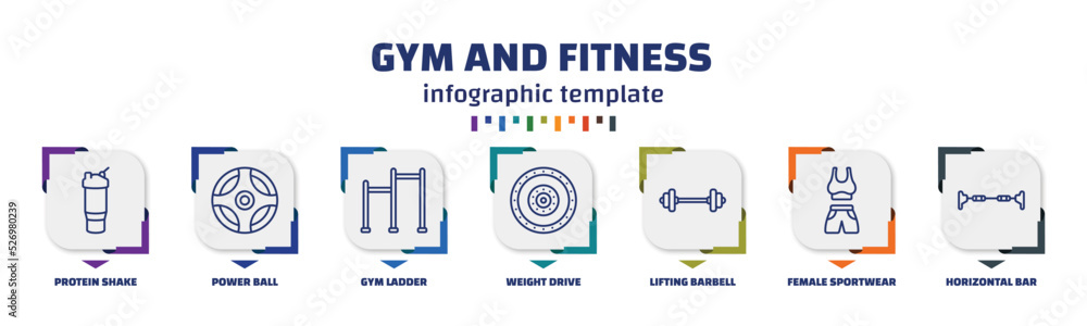 Vetor de infographic template with icons and 7 options or steps ...