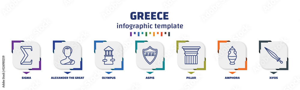infographic template with icons and 7 options or steps. infographic for ...