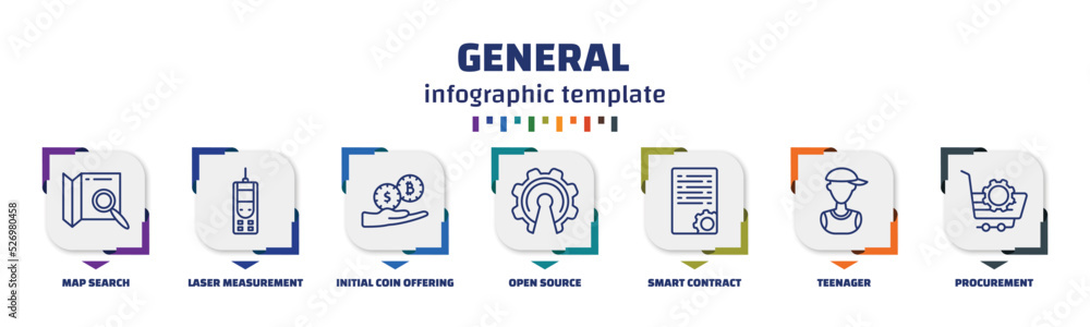 infographic template with icons and 7 options or steps. infographic for ...