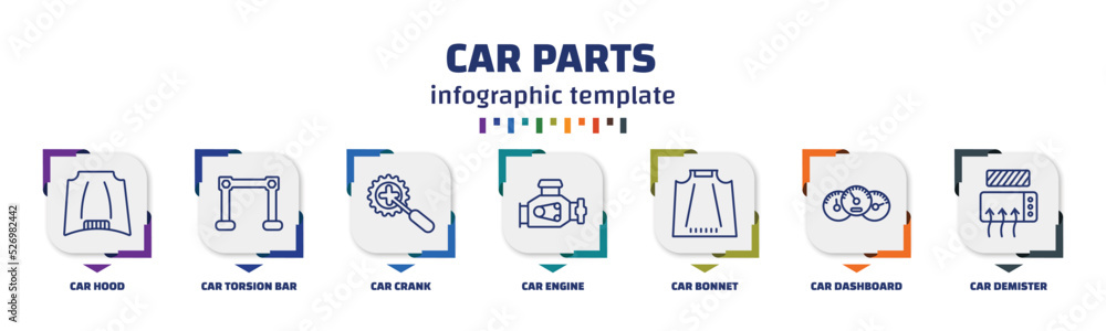 infographic template with icons and 7 options or steps. infographic for ...
