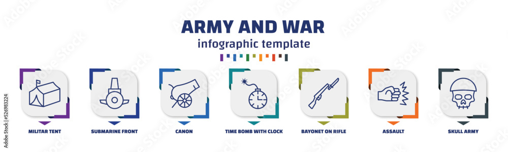 infographic template with icons and 7 options or steps. infographic for ...