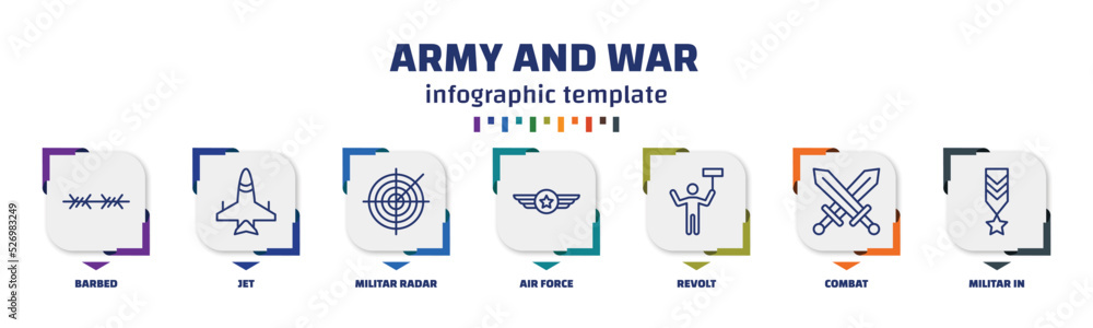 infographic template with icons and 7 options or steps. infographic for ...
