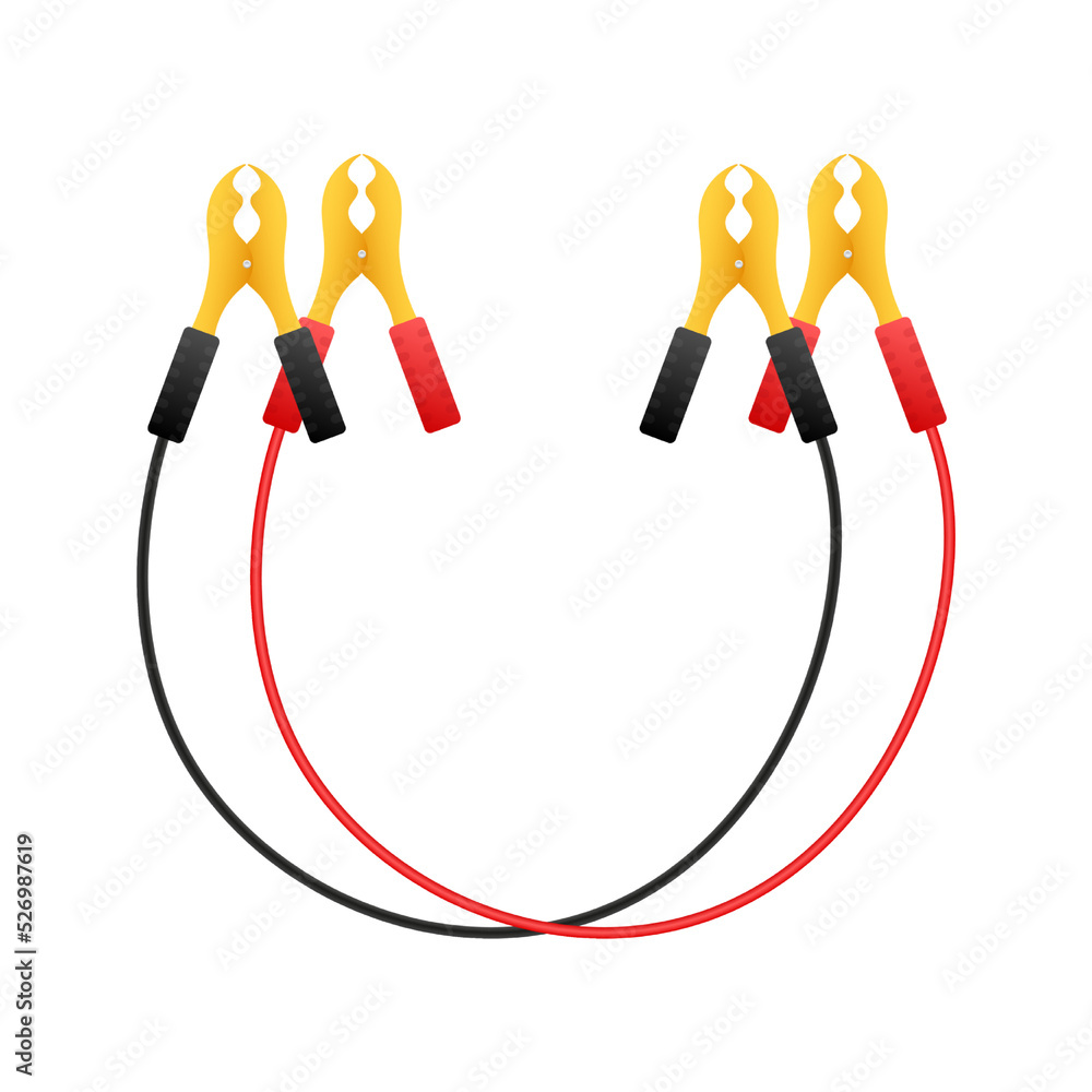 Flat car battery jumper power. Flat vector illustration. Vehicle vector ... Flat car battery jumper power. Flat vector illustration. Vehicle vector ...