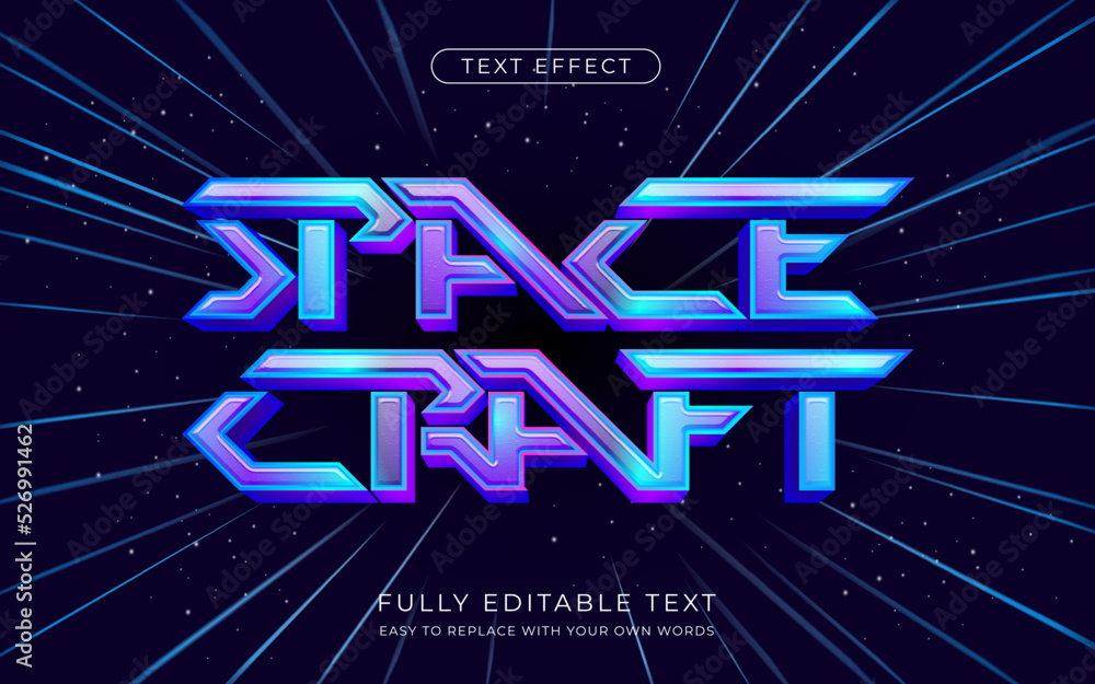 Editable text effect Space galaxy futuristic style Stock Vector | Adobe ...