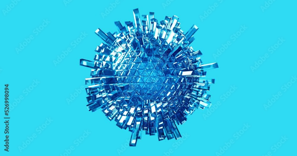 Abstract 3D geometry ball with realistic reflection light. Beautiful ...