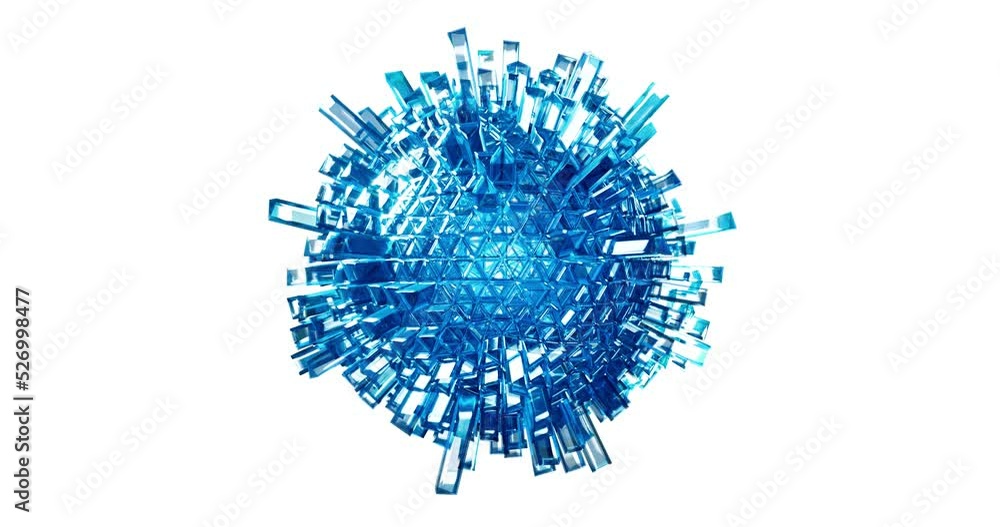 Abstract 3D geometry ball with realistic reflection light. Beautiful ...