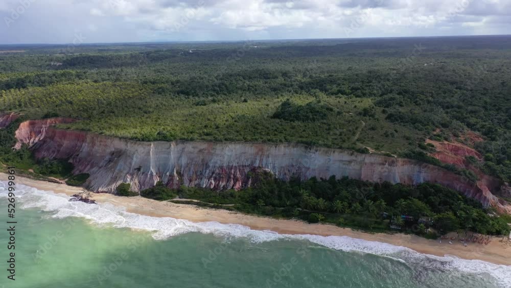 Arraia da Ajuda, Porto Seguro, Bahia, Brasil. Vista panorâmica da praia ...