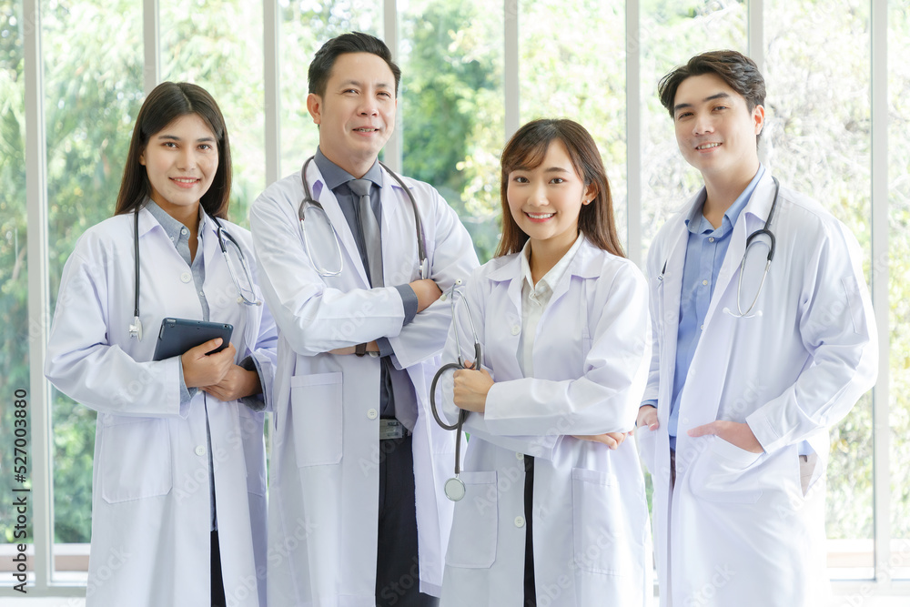 Medicine and healthcare concept : Group of happy and cheerful asian ...