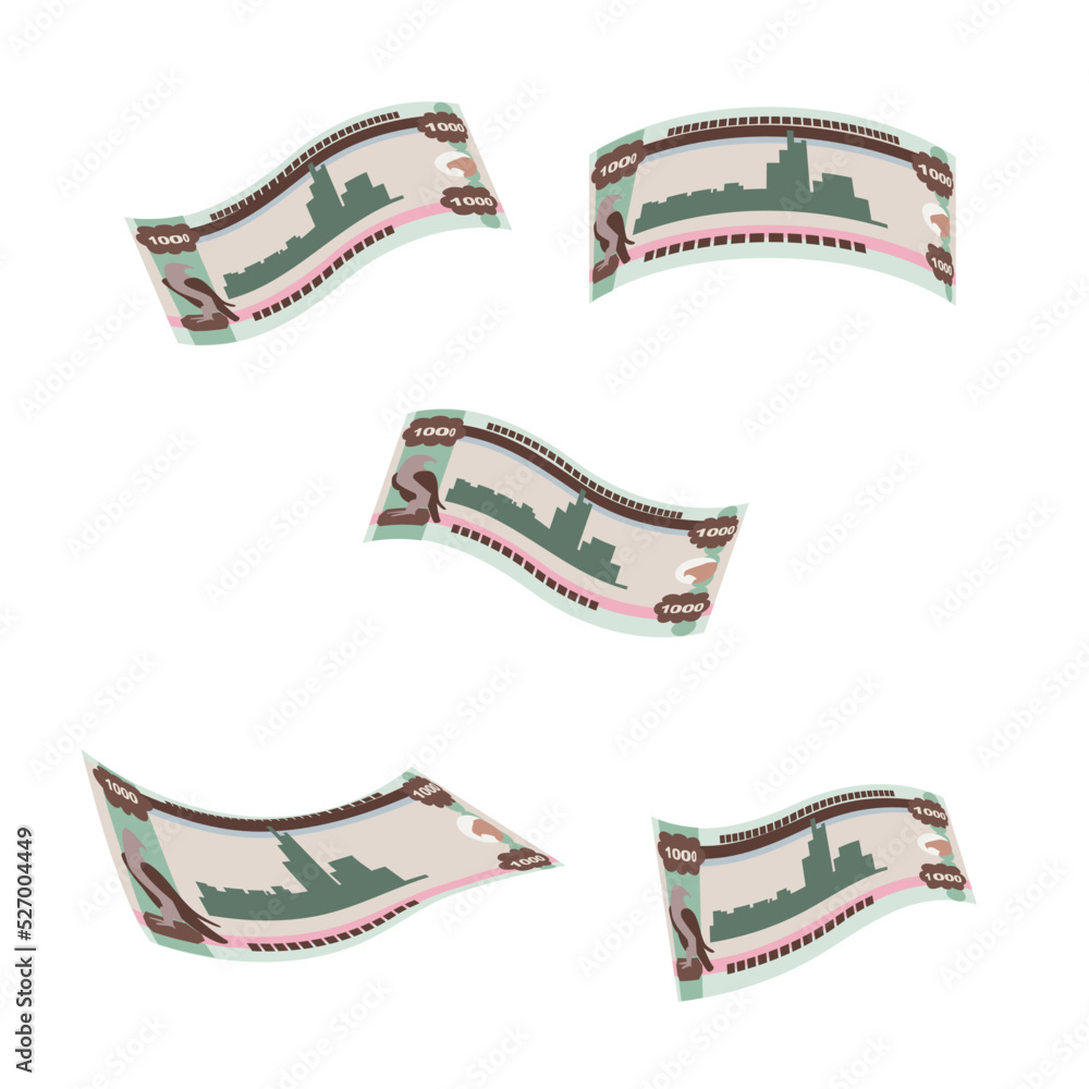 UAE Dirham Vector Illustration. United Arab Emirates money set bundle ...