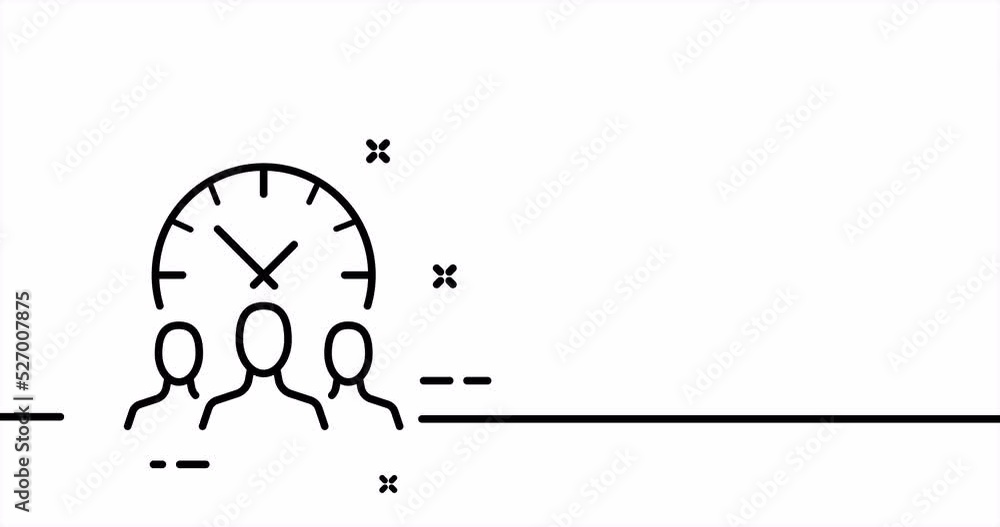 Group of people near clock. Hours, time, minute, second, time ...