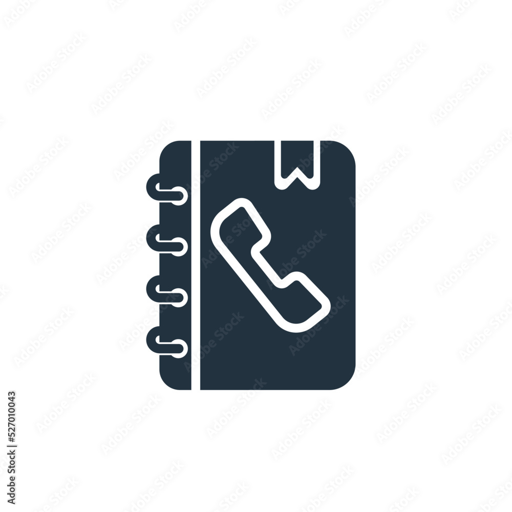 Phonebook icon in trendy flat style isolated on white background. telon ...