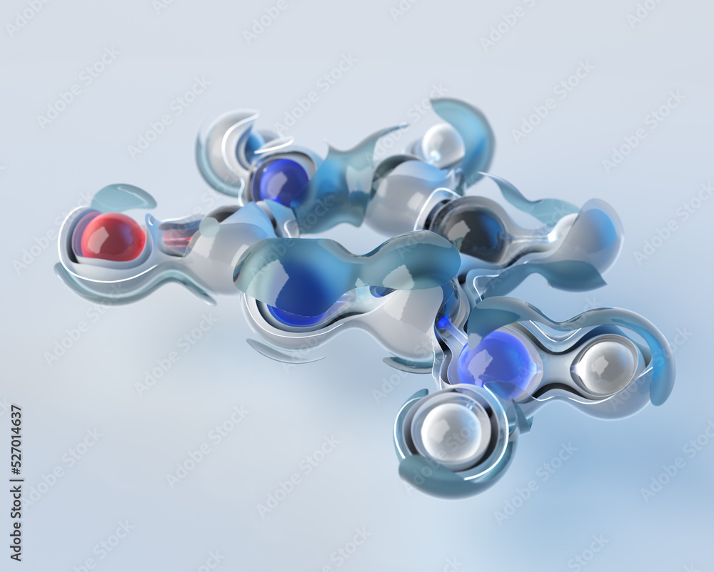 Science Molecule Nucleobase Model Structure, DNA,3D Rendering. Stock ...