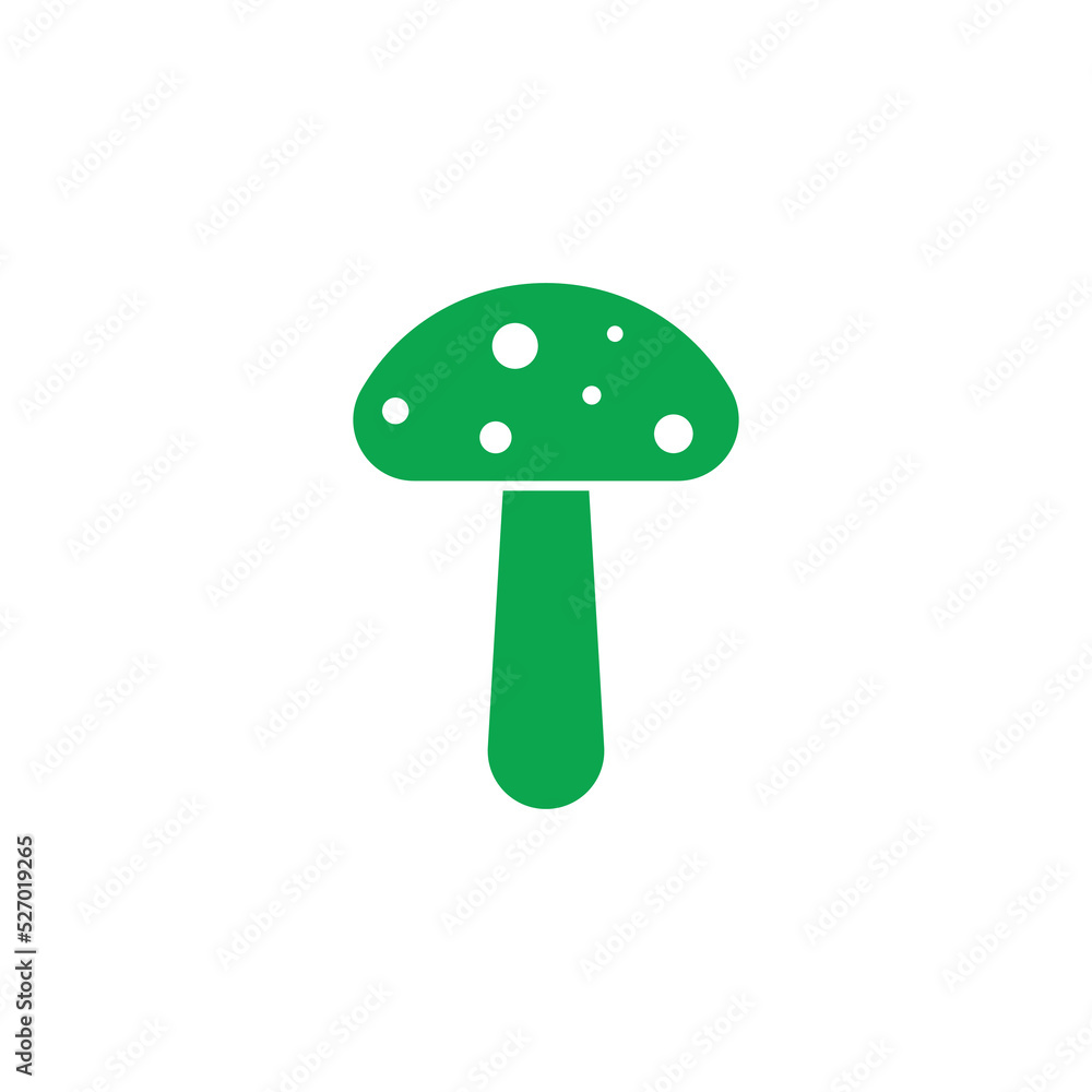 eps10 green vector mushroom solid icon isolated on white background ...
