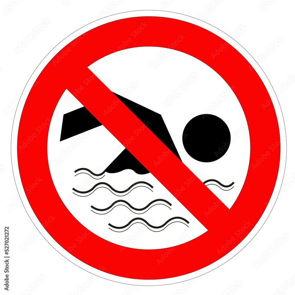 Panneau Baignade interdite Stock Vector | Adobe Stock
