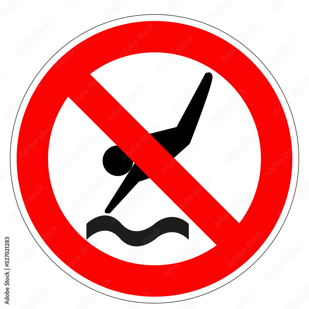 Panneau Baignade interdite Stock Vector | Adobe Stock
