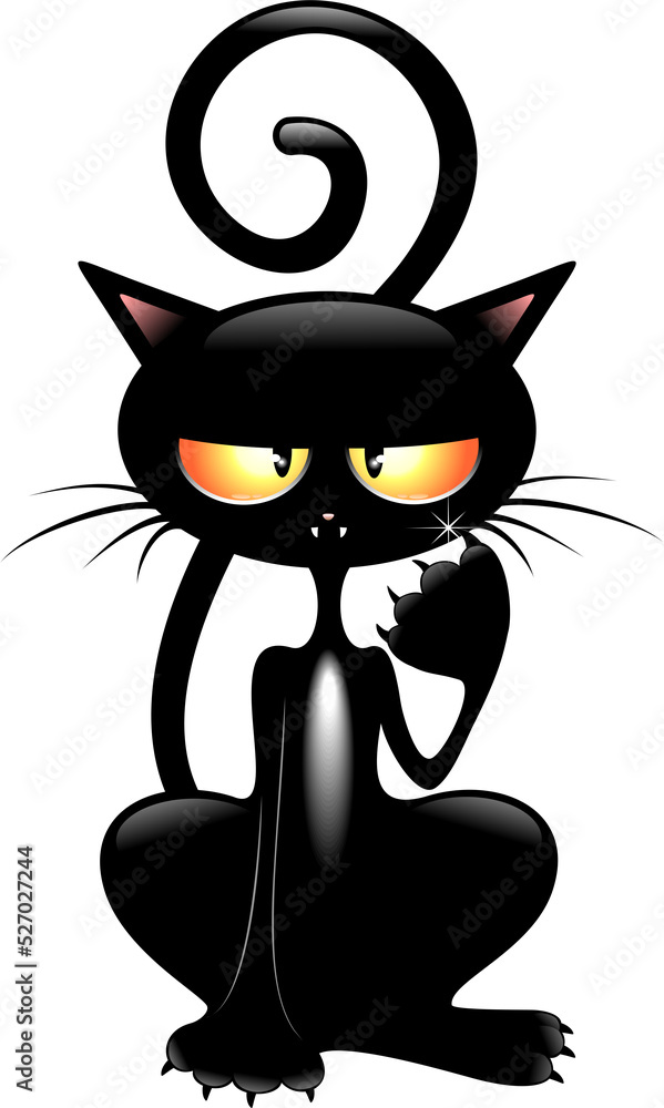 Cat Sly Cartoon Character showing its blinking Fang - Cats Collection ...
