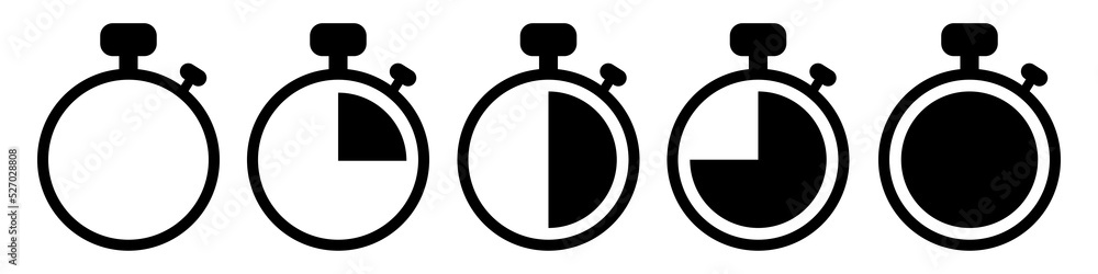 Set Of Chronometer For Web Design Stopwatch Icon Countdown Timer