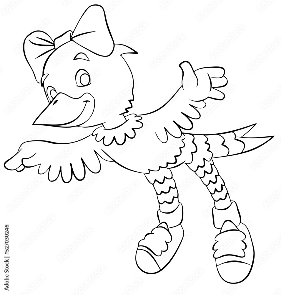 Freak bird. Element for coloring page. Cartoon style. Stock Vector ...