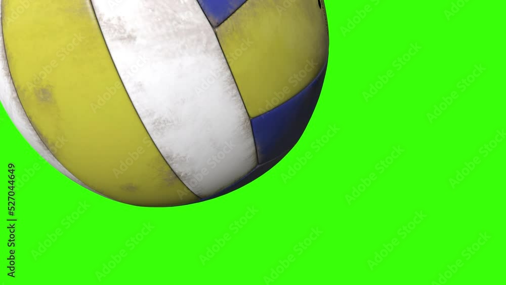 three 3D animation of volleyball ball on green screen - Olympic Games ...