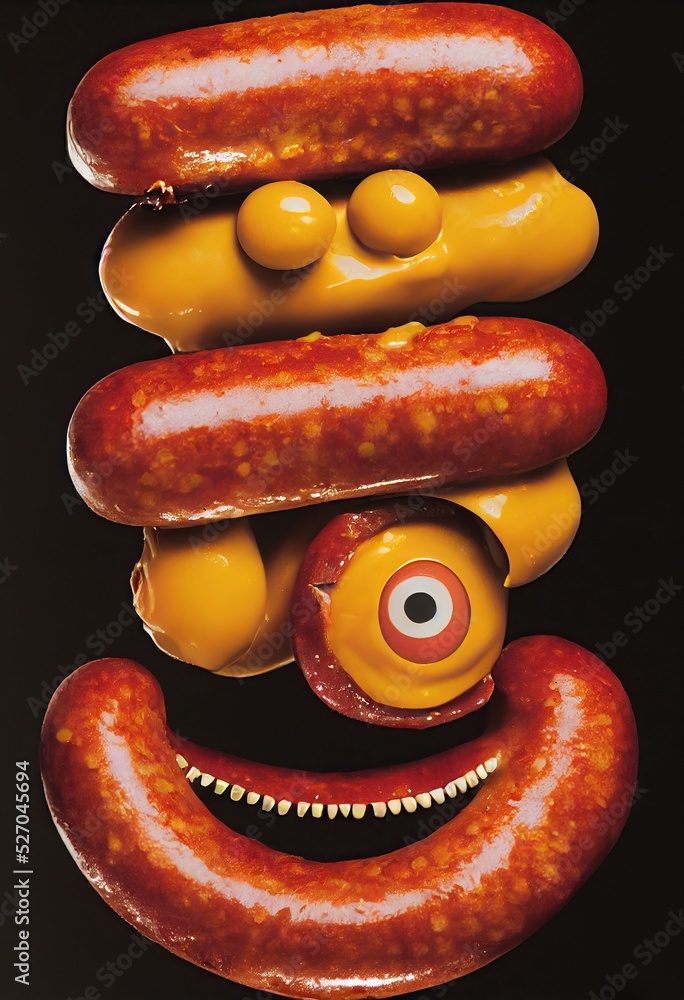 Surreal saucy sausage monster with googly eyes - this imaginative ...