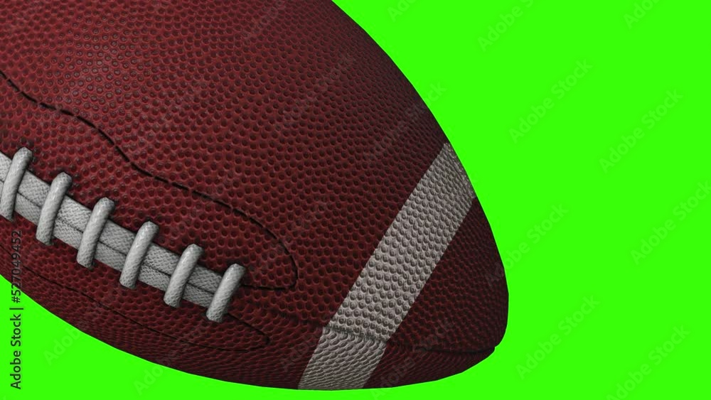 three animation 3D with american football ball on green screen ...