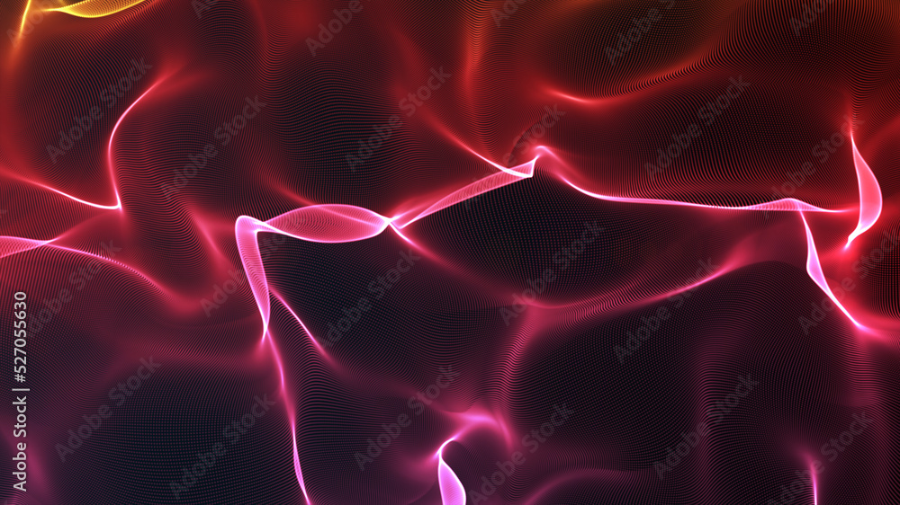 Red electricity particle form, futuristic neon graphic Background ...