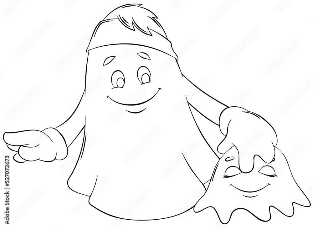 Ghost. Element for coloring page. Cartoon style. Stock Vector | Adobe Stock