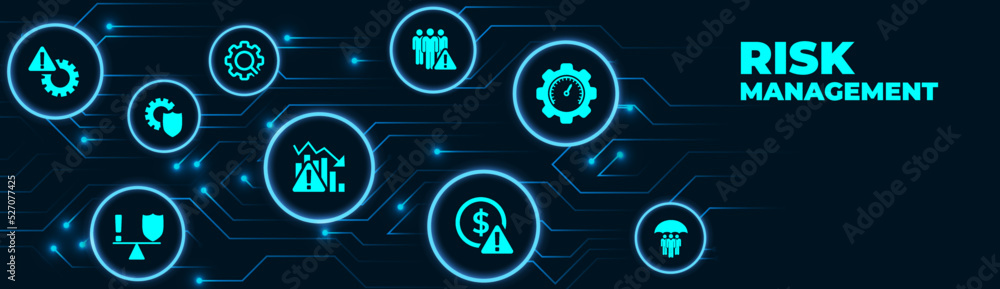 Risk management vector illustration. Concept with icons related to risk ...