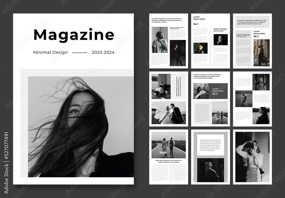 Minimal Magazine Layout Stock Template | Adobe Stock