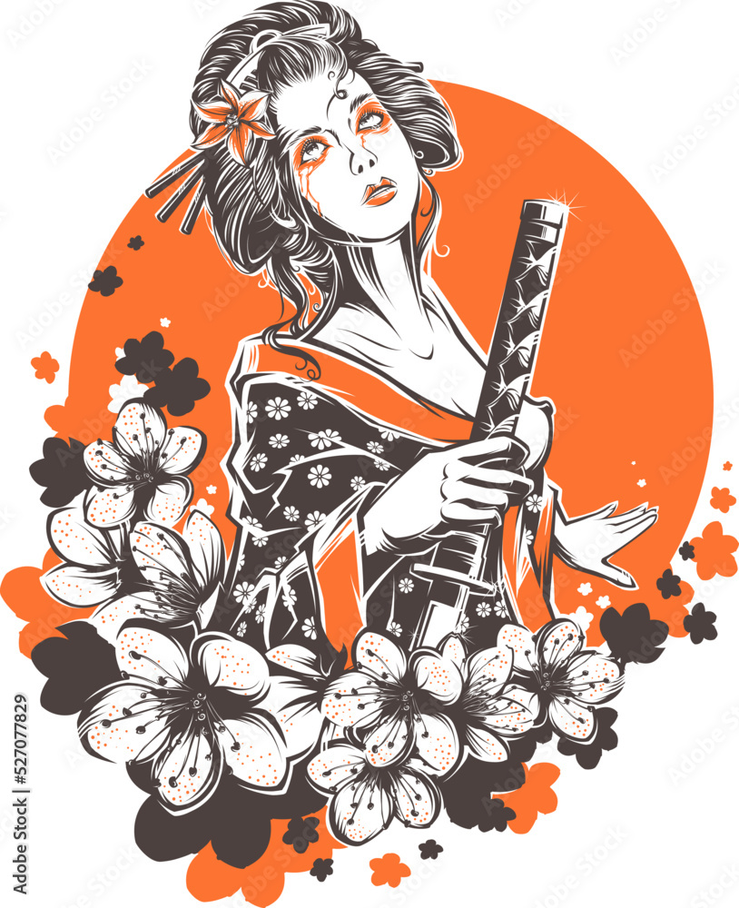 Vector Geisha Stock Vector | Adobe Stock