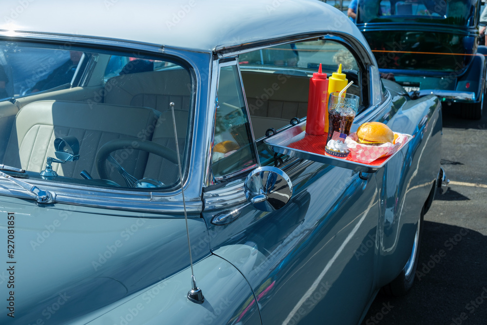 Car hop lunch is ready, Vintage car at Kool Coastal Nights at ...