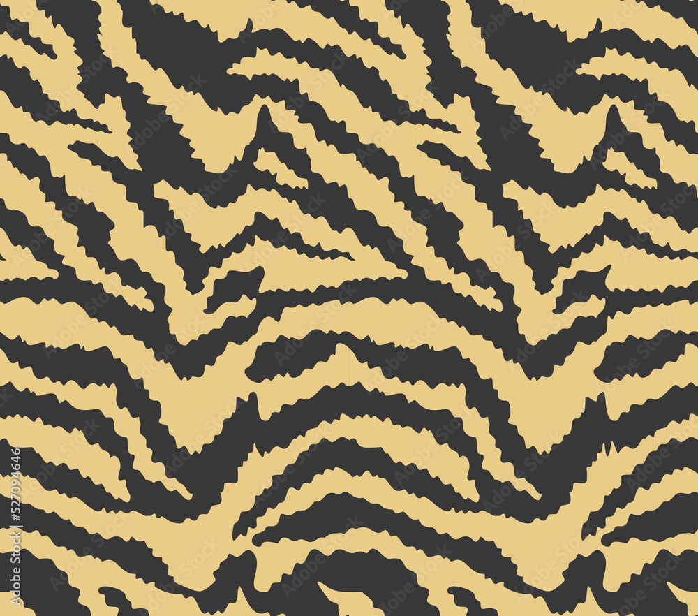 Zebra print vector seamless pattern, trendy texture for textile. Yellow background. Animal ...