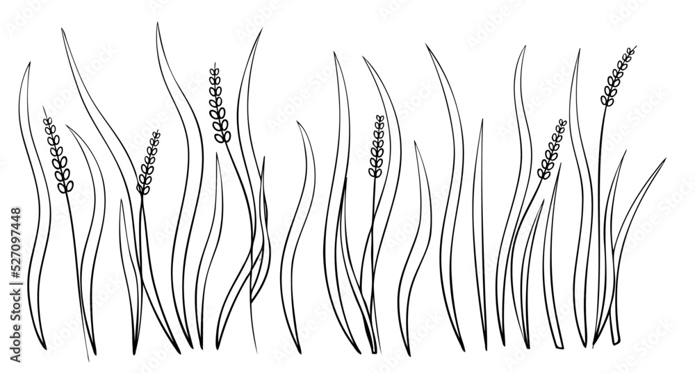 Cartoon grass for coloring page. Stock Vector | Adobe Stock