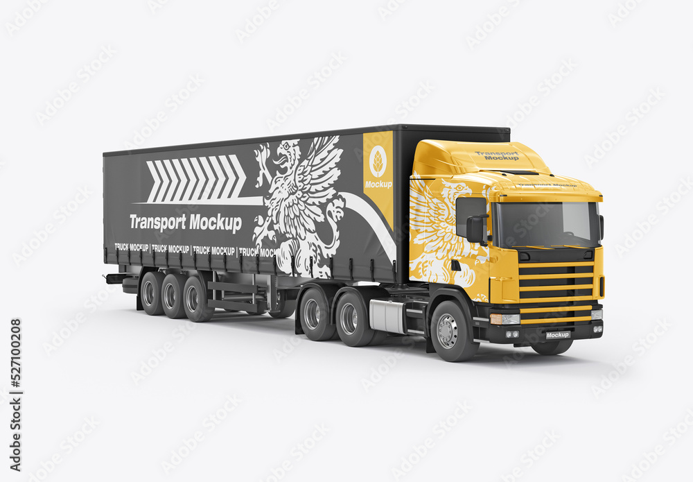 Heavy Truck Mockup Stock Template | Adobe Stock