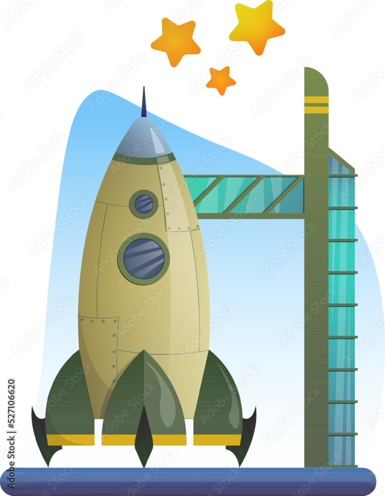 Rocket Launch Pad Cartoon