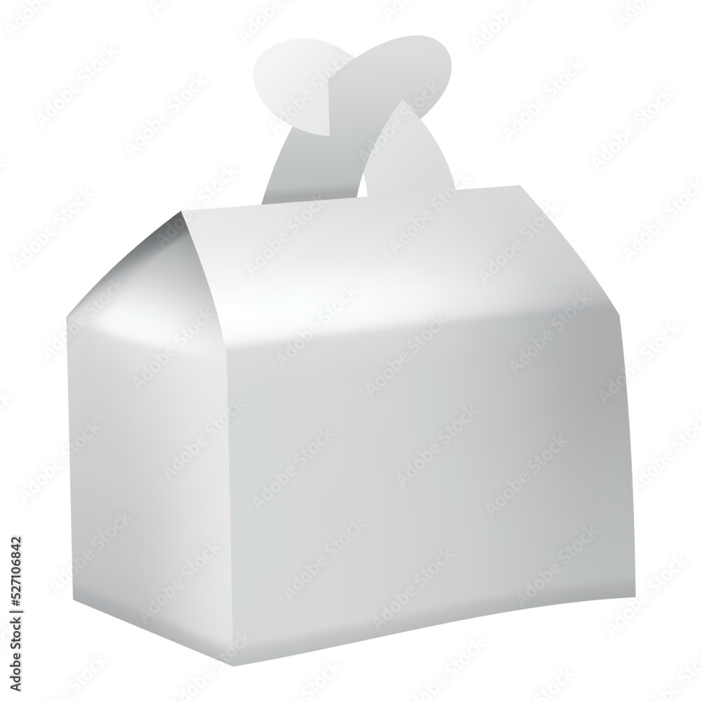 Food package. Realistic take away food box mock up. Blank white model ...