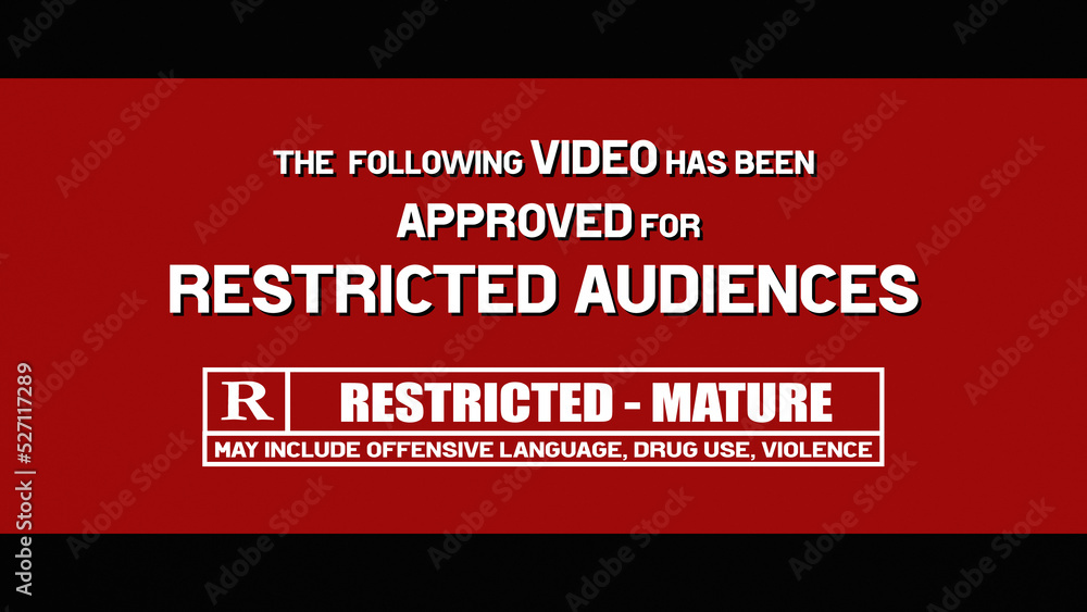 A fake film leader for a movie preview saying that the following video ...