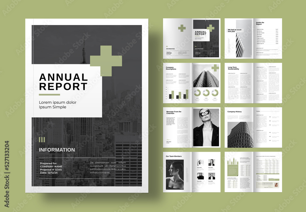 Annual Report Layout Stock Template | Adobe Stock