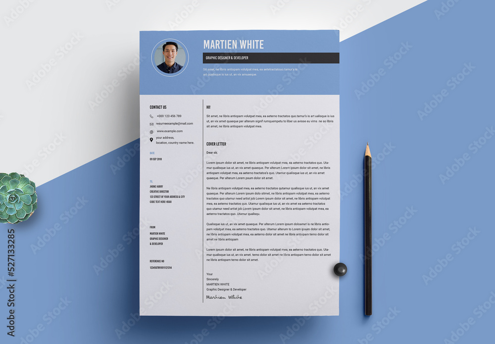 Cover Letter Layout Stock Template | Adobe Stock