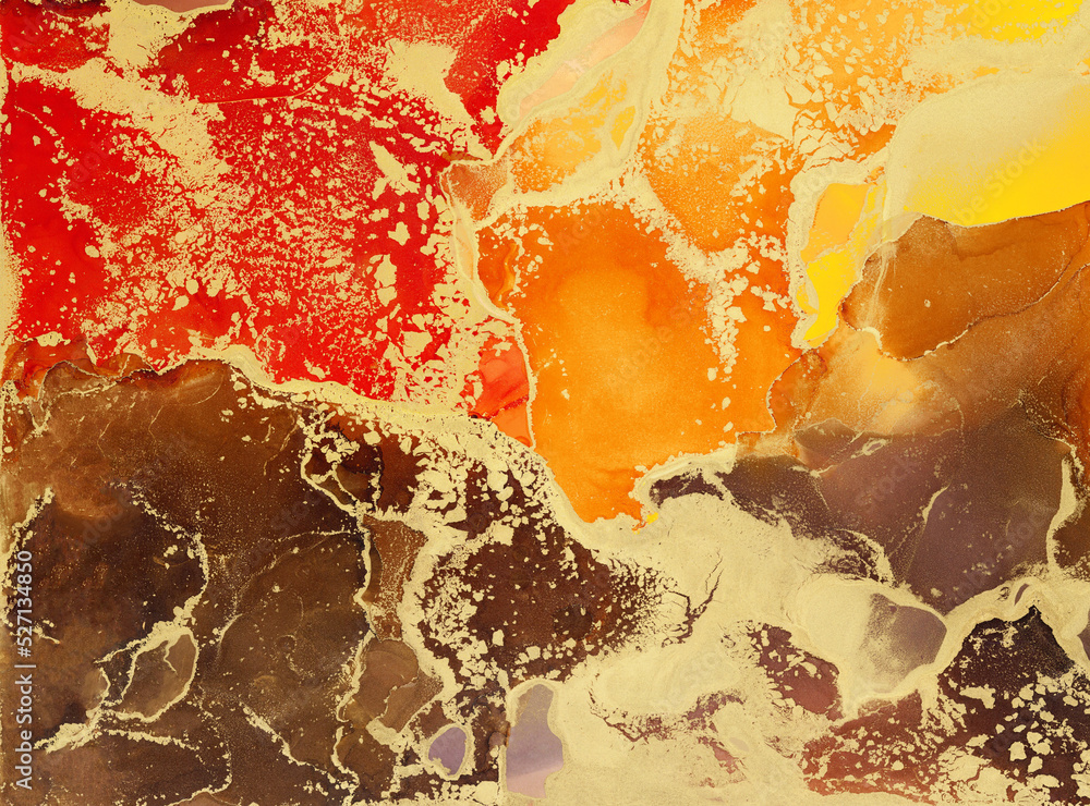Abstract colorful background, wallpaper. Bright alcoholic ink, mixing ...