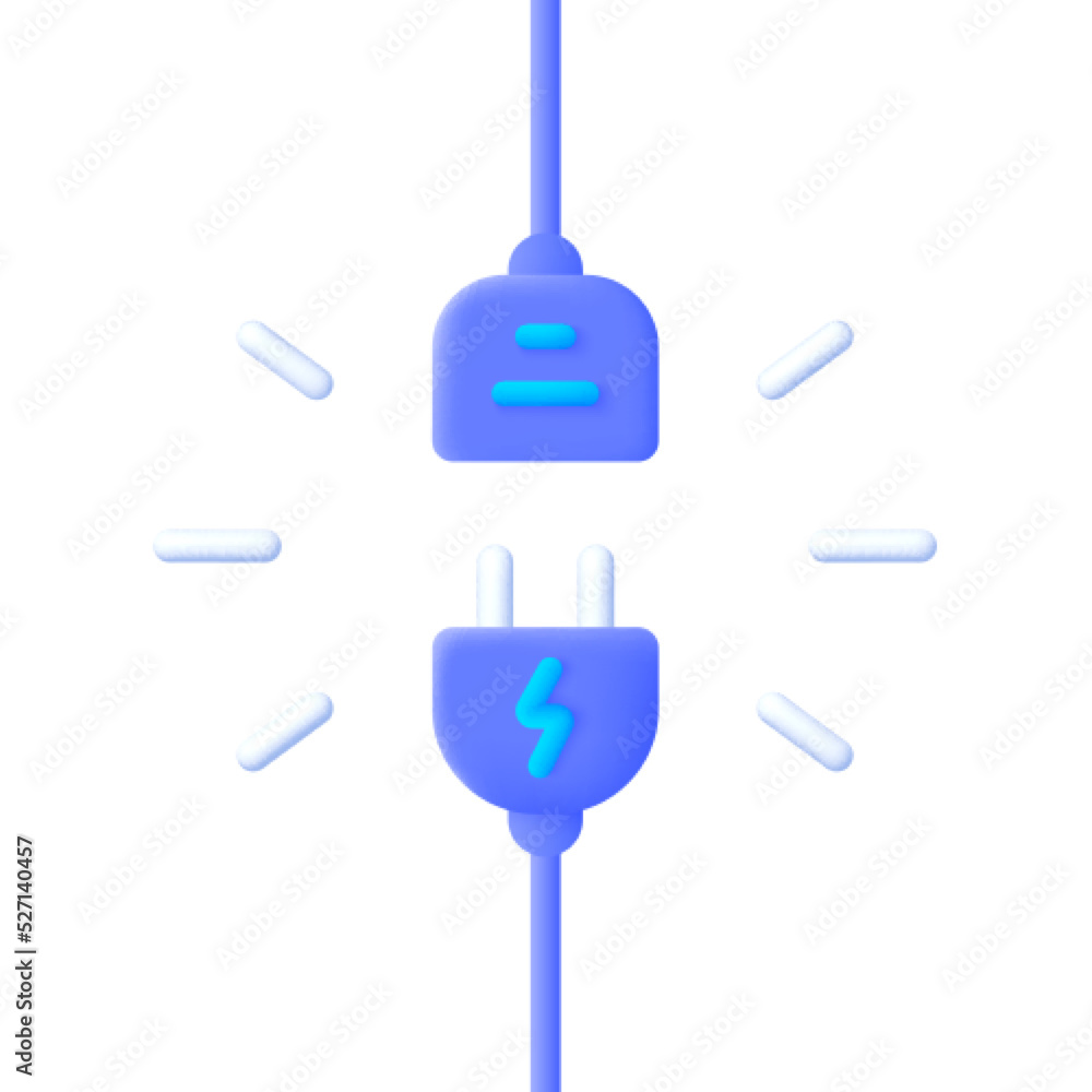 Connect disconnect 3D, great design for any purposes. Electric power ...