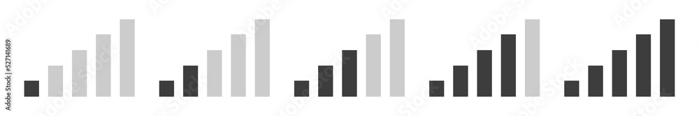 Connection icon set. Mobile phone bar icons. Signal strength Icon ...