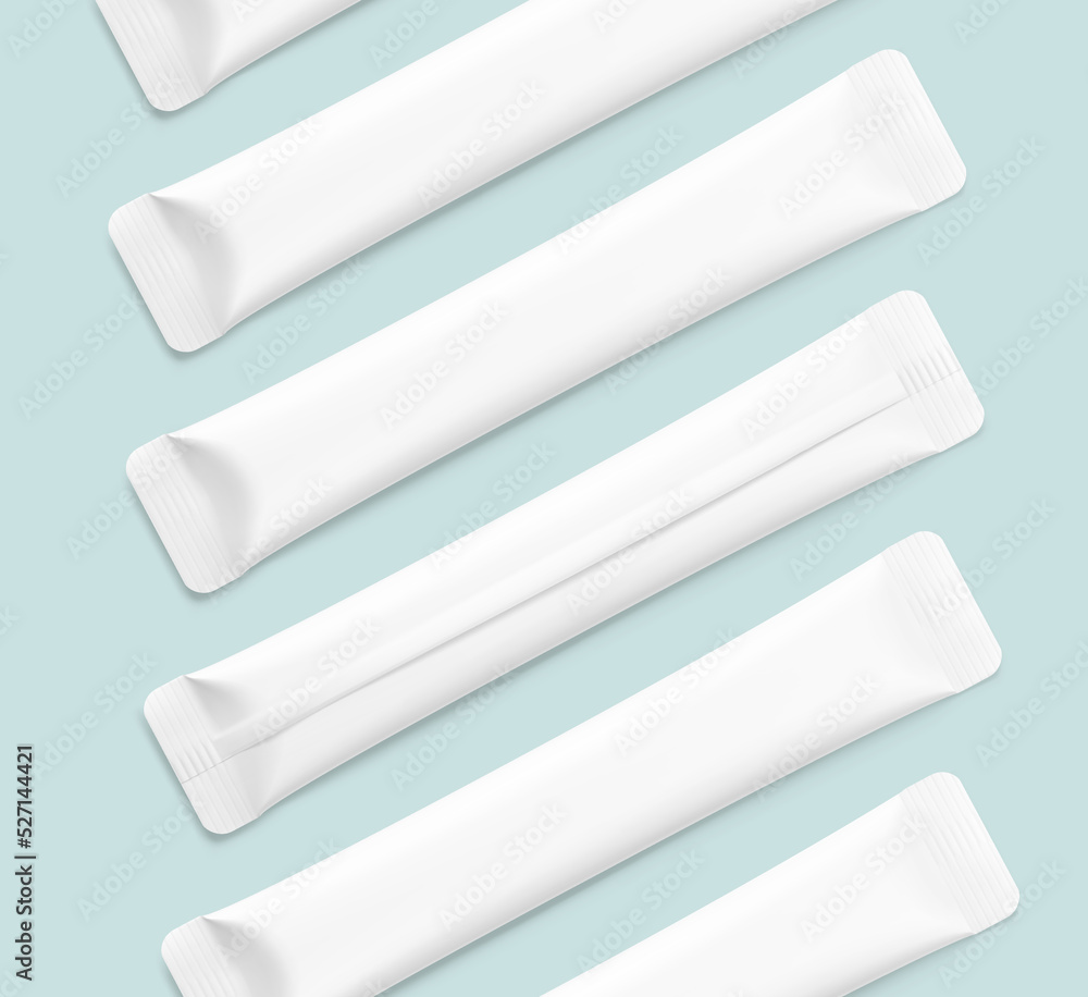 Blank stick mockup set. Front and back view. Vector illustration on ...