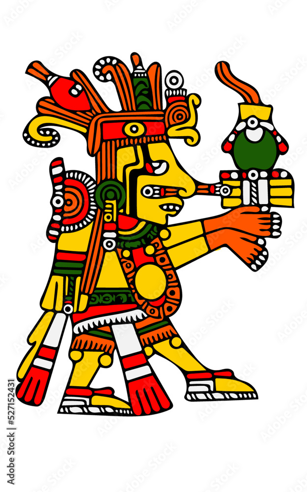 Centéotl, goddess of the Aztec culture that represents corn, painting ...