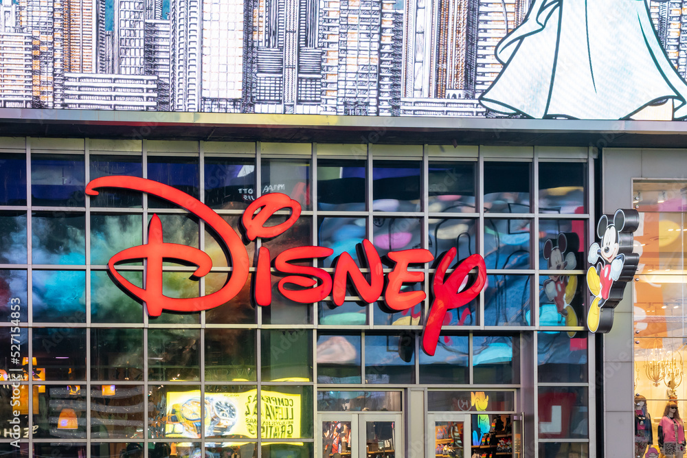 New York City, USA - August 18, 2022: A Disney store in Manhattan, New ...