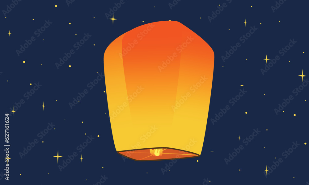 Flying sky lantern clipart. Simple sky lantern vector design ...