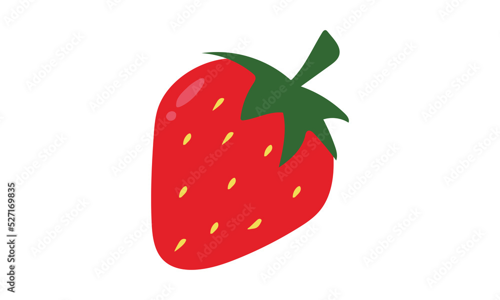Simple strawberry clipart vector illustration isolated on white ...