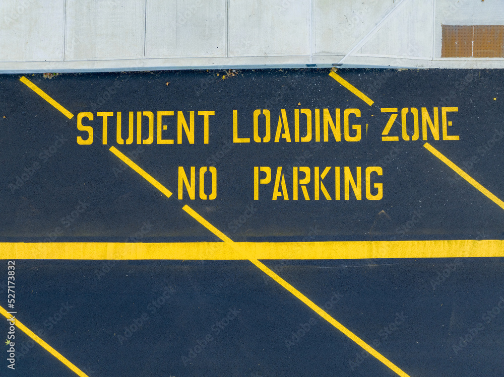 Overhead photo of Student Loading Zone at a typical school. Stock Photo ...