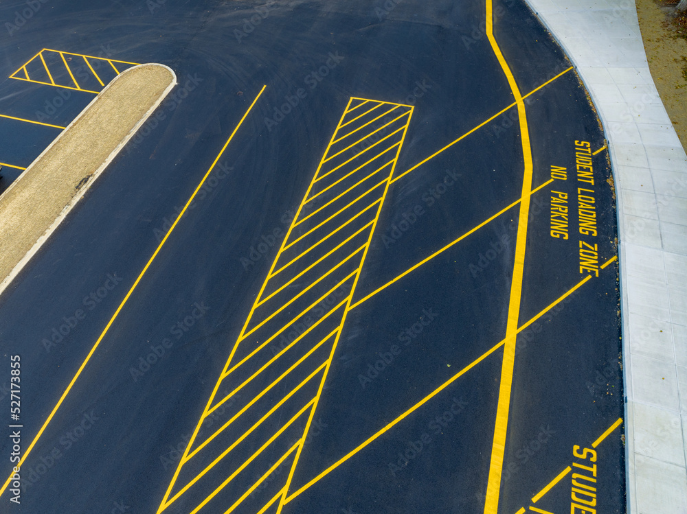 Overhead photo of Student Loading Zone at a typical school. Stock Photo ...
