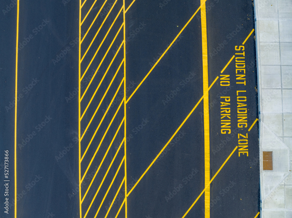 Overhead photo of Student Loading Zone at a typical K-12 school in the ...